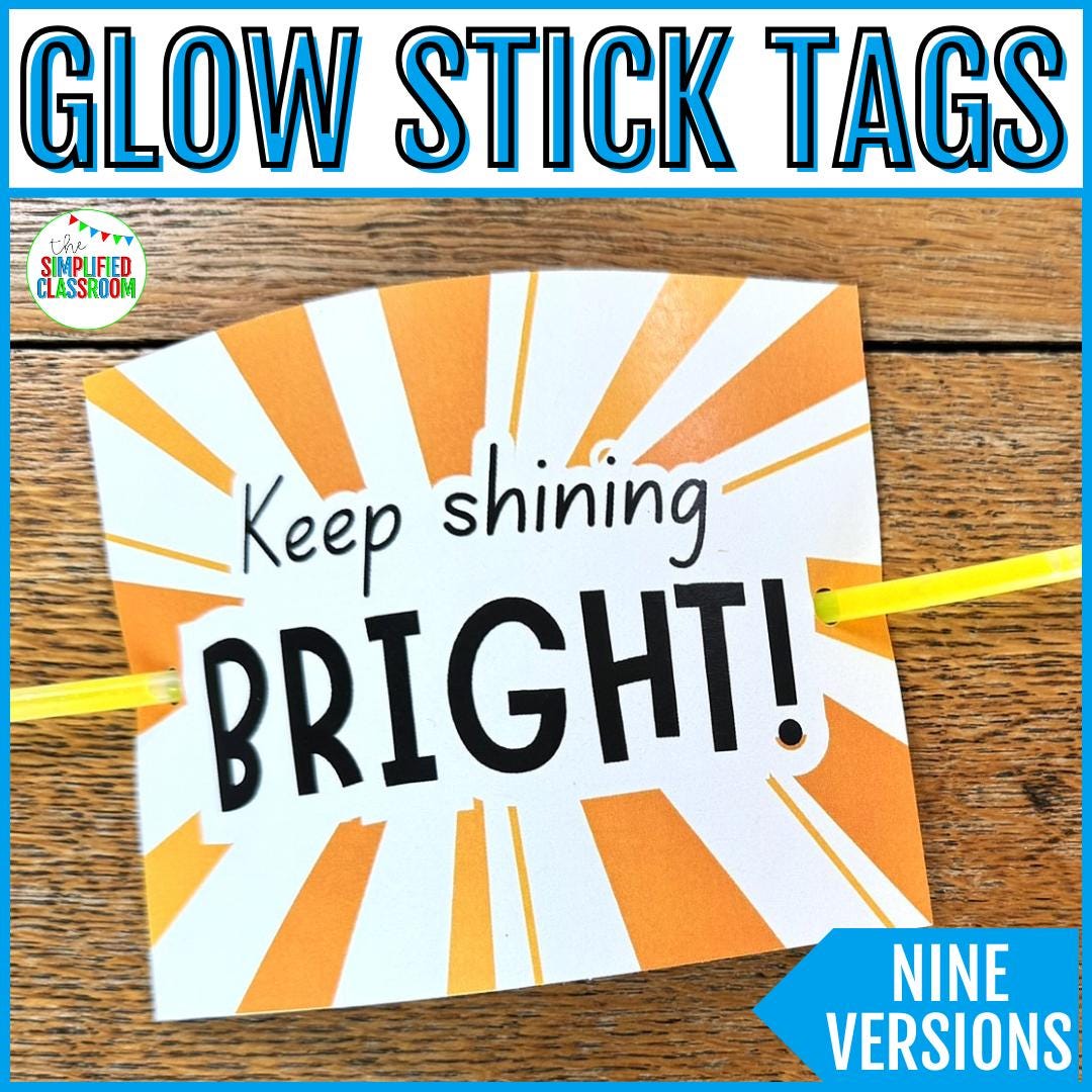 Glow Stick Back to School, Halloween, Valentine, Glow Day Shine Bright ...