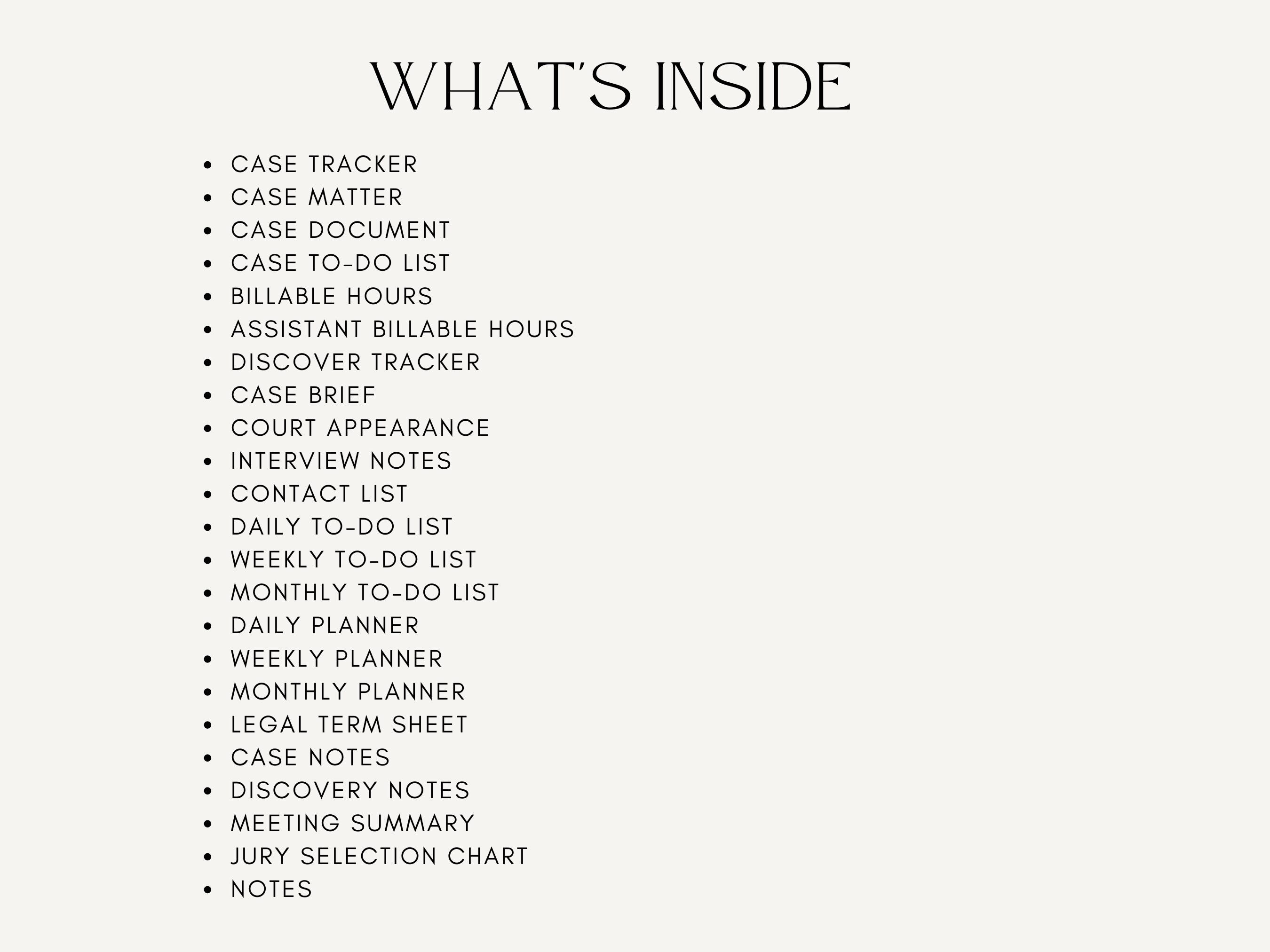 Litigation Binder, Case Management, Paralegal Litigation Tracker, Legal ...