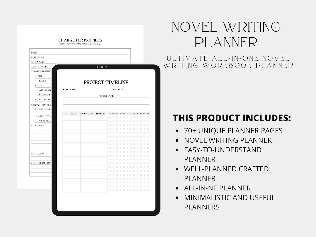 Novel Writing Planner, Novel Writing Digital Planner, Writing, Novel ...