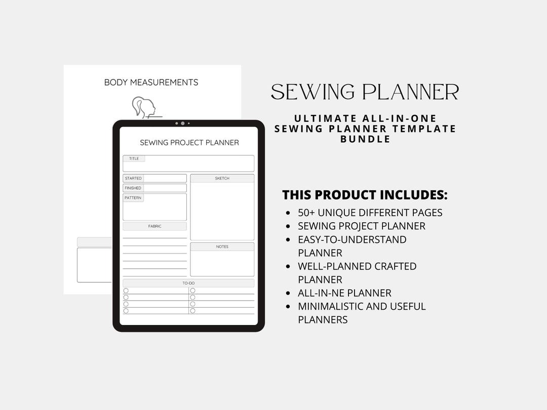 Sewing Planner, Digital Sewing Organizer, Sewing Pattern Organizer ...
