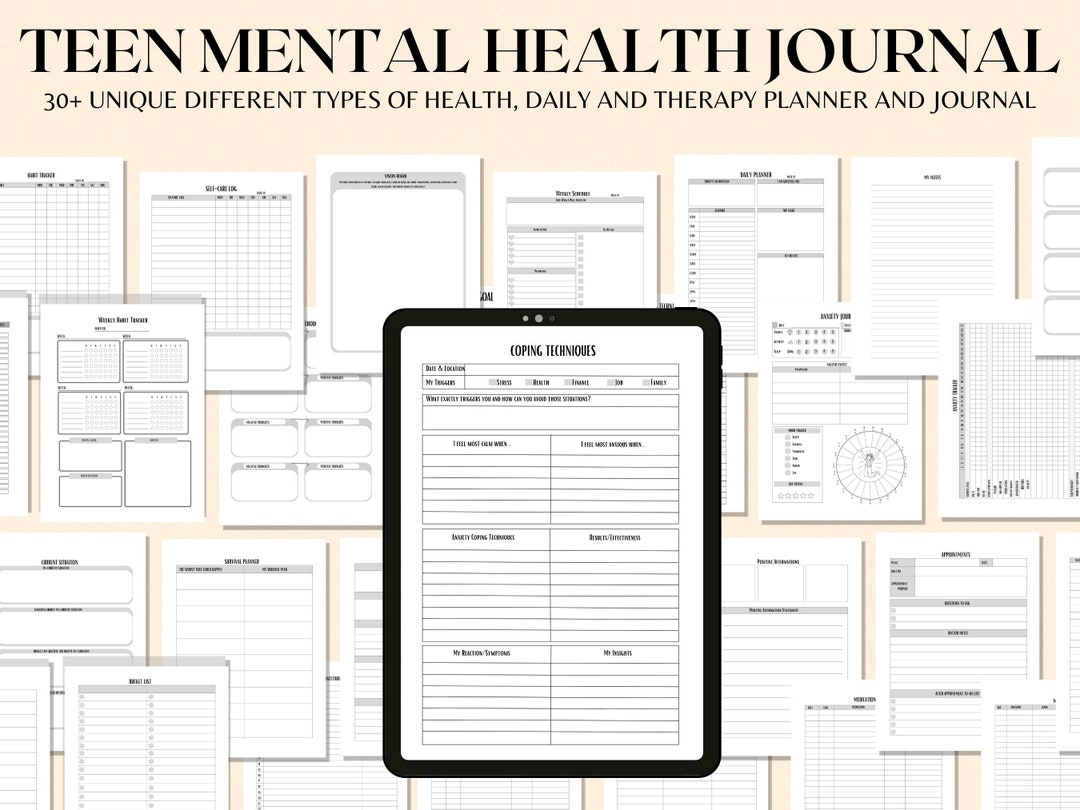 Teen Mental Health Journal, Teen Therapy Journal, Teen Coping Skills ...