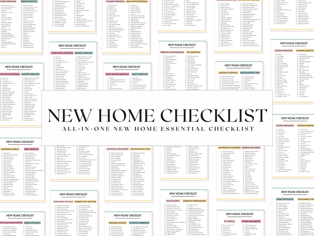 New Home Checklist, New Home Essentials Checklist, New House Checklist ...