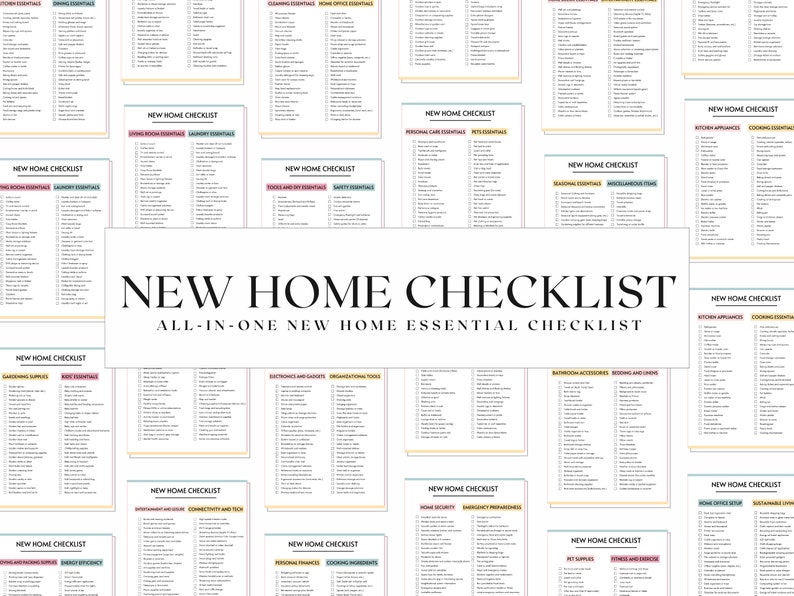 New Home Checklist, New Home Essentials Checklist, New House Checklist ...