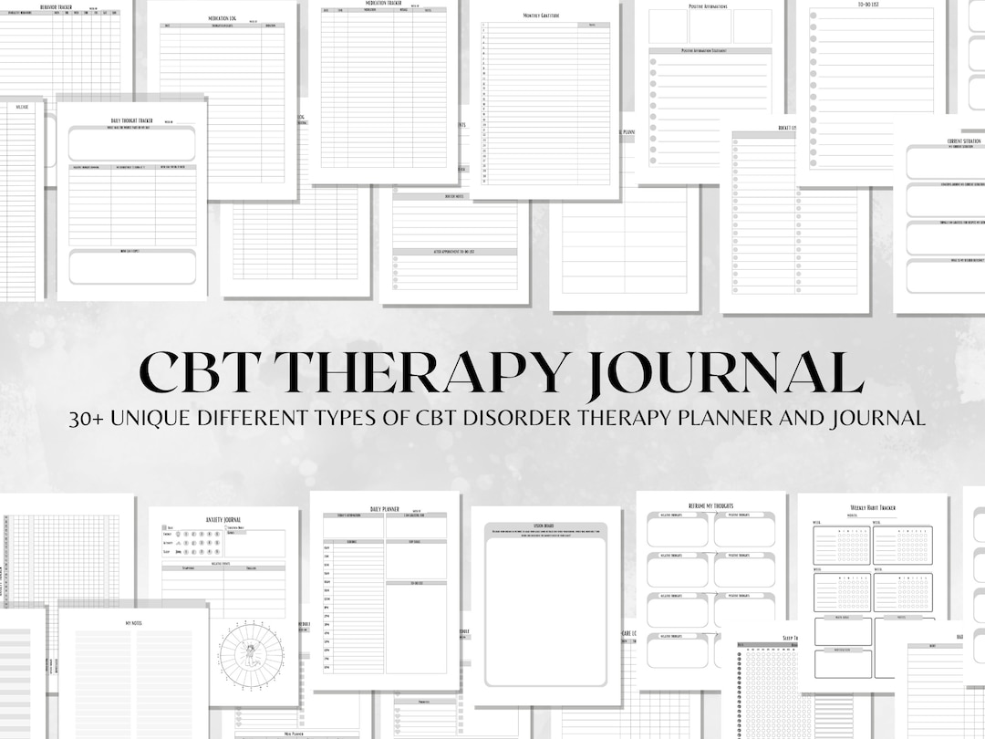 CBT Anxiety Journal Printable, CBT Activity Book, Therapy Worksheets ...