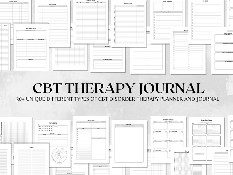 CBT Anxiety Journal Printable, CBT Activity Book, Therapy Worksheets ...