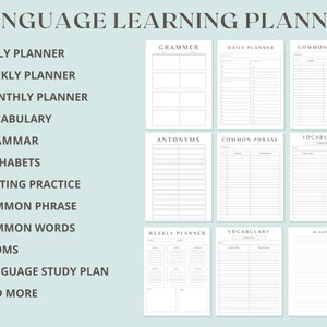 Language Learning Planner and Notebook, Language Learner, Language ...