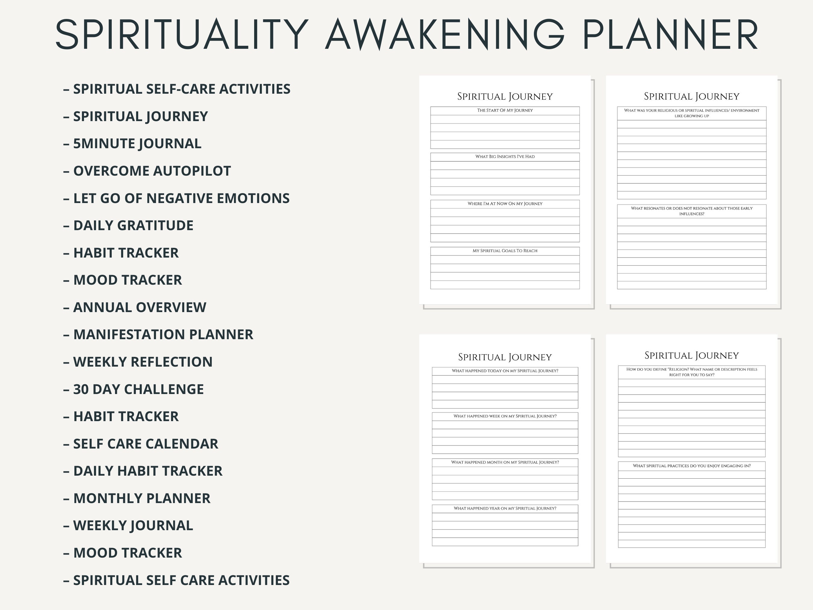 Spirituality Planner Printable Manifestation Journal Awakening Journal ...