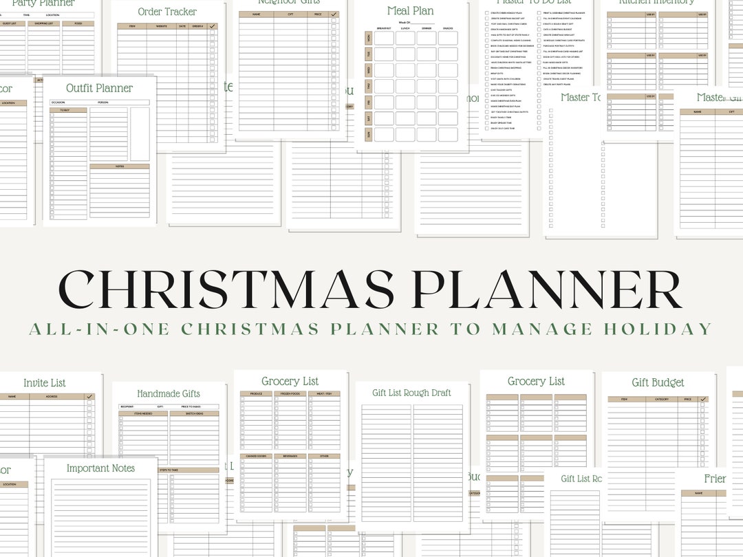 Christmas Planner Printable, Holiday Planner, Gift Budget Planner, Xmas ...