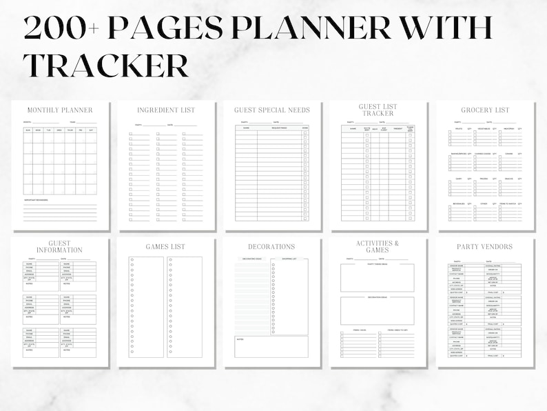 ULTIMATE Party Planner Organizer Bundle, Party Planner Notebook ...