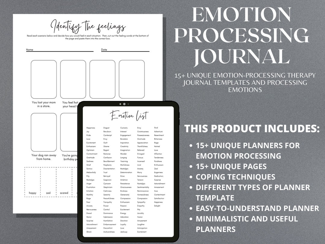 Emotion Processing Worksheets, Emotion List, Mental Health Printable ...