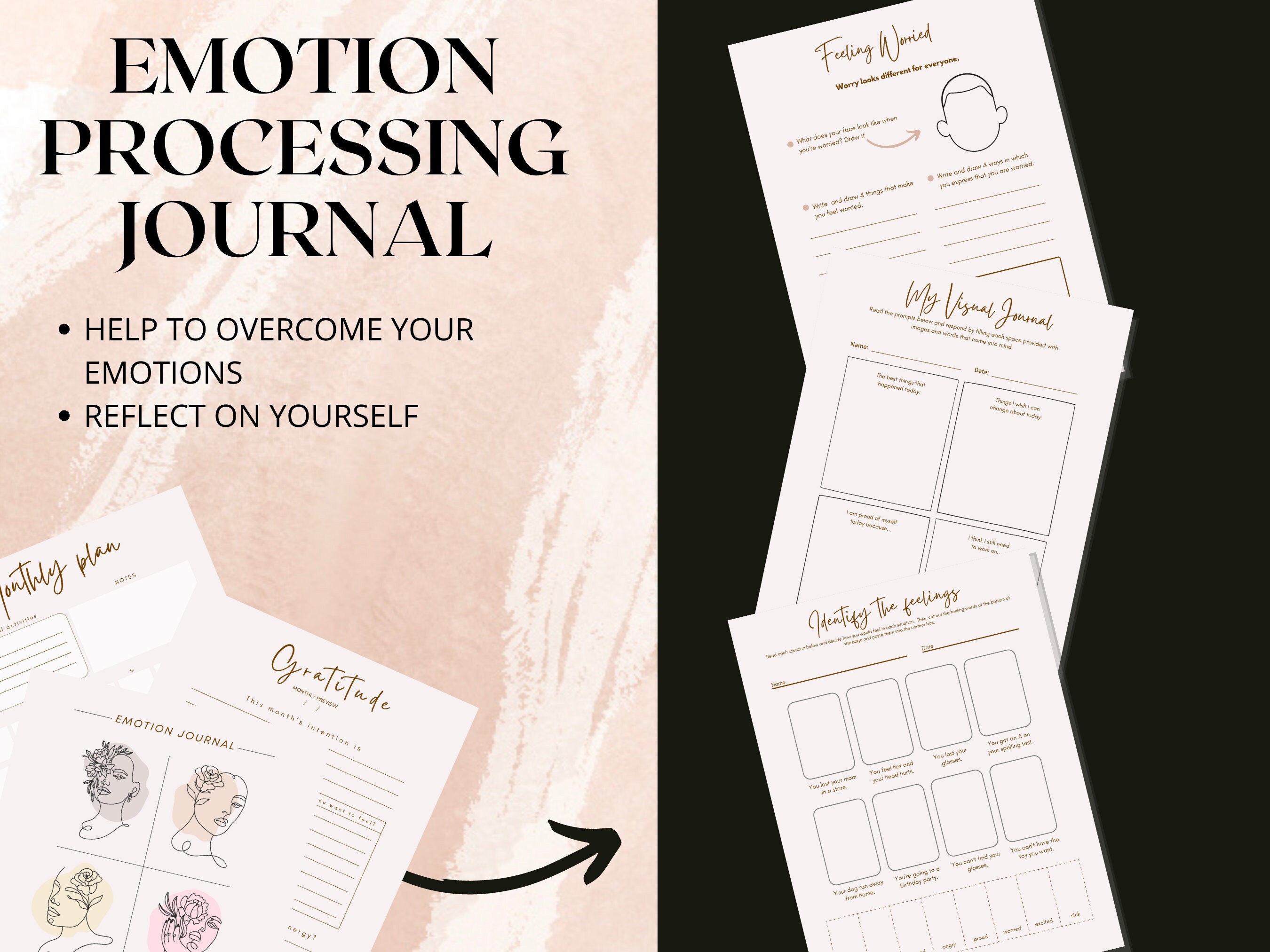 Emotion Processing Worksheets, Emotion List, Mental Health Printable ...