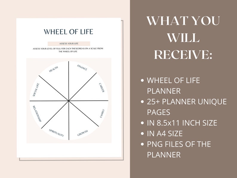 Wheel of Life Planner Printable, Daily Wheel of Life, Life Balance ...