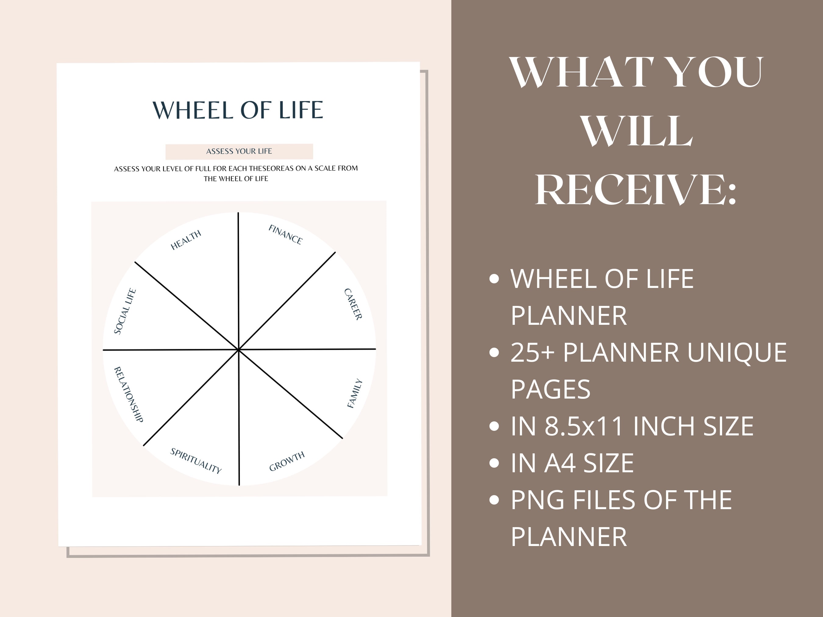 Wheel of Life Planner Printable, Daily Wheel of Life, Life Balance ...