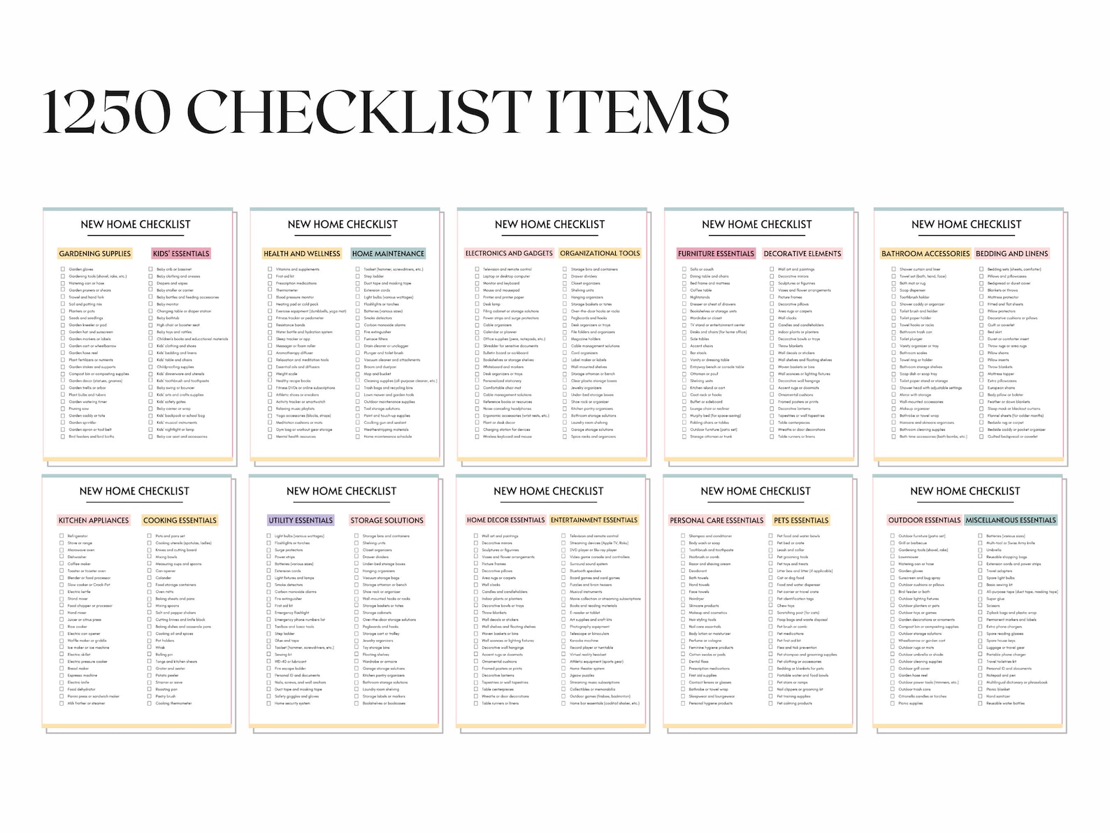 New Home Essentials Checklist, New Home Checklist, Home Checklist, Home ...