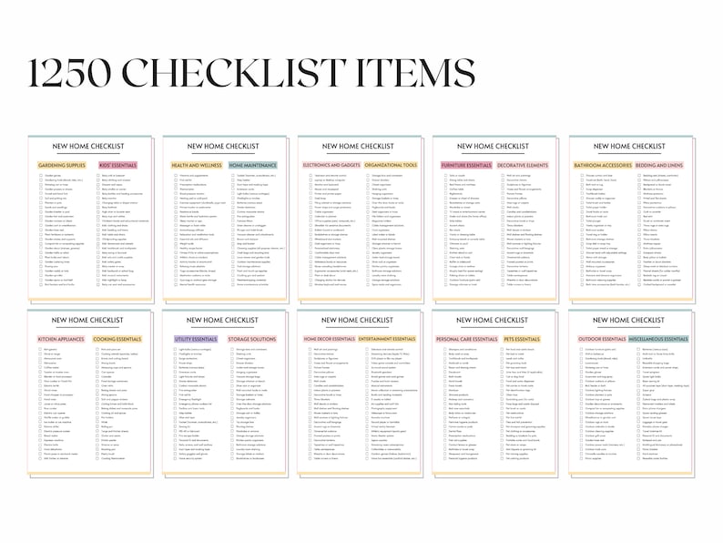 New Home Essentials Checklist, New Home Checklist, Home Checklist, Home ...