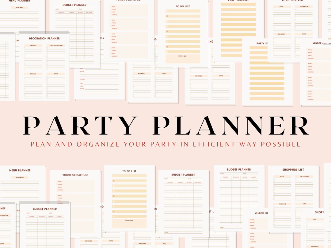Printable Party Planner Checklist, the Perfect Party Planner, Party ...