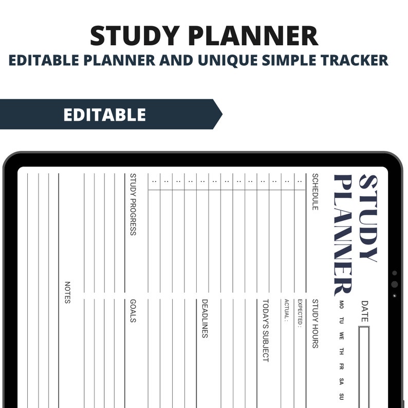 Minimalist Study Planner Printable, Academic Study Planner Printable ...