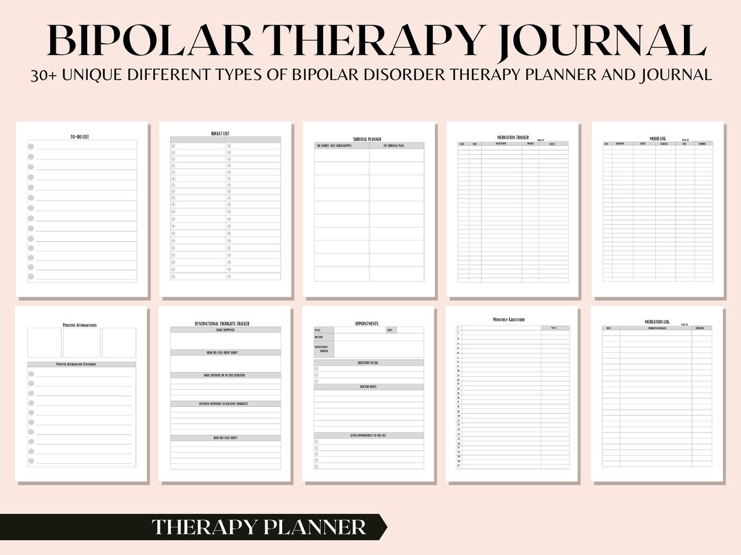 Bipolar Disorder Therapy Journal, Therapy Journal, Anxiety Journal ...
