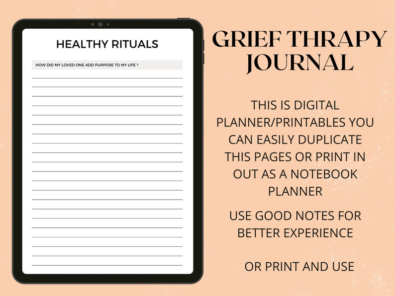 Grief Therapy Planner, Grief Planner, Grief Journal, Grief Promptly ...