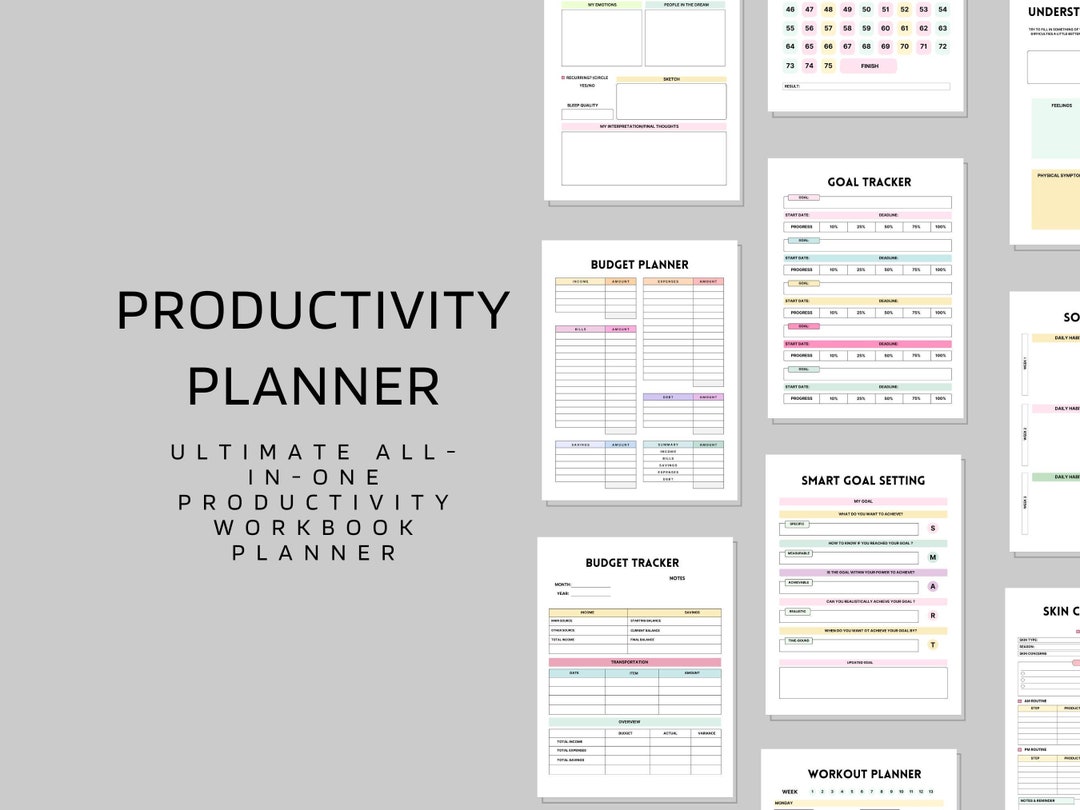Productivity Planner Template Bundle, Life Planner, Weekly Action Plan ...