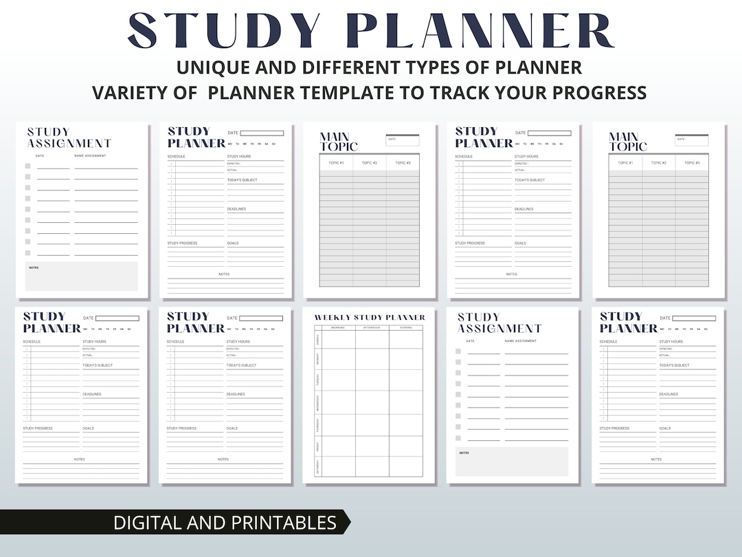 Daily Study Planner, Study Plan, Study Checklist, Grad School Planner ...