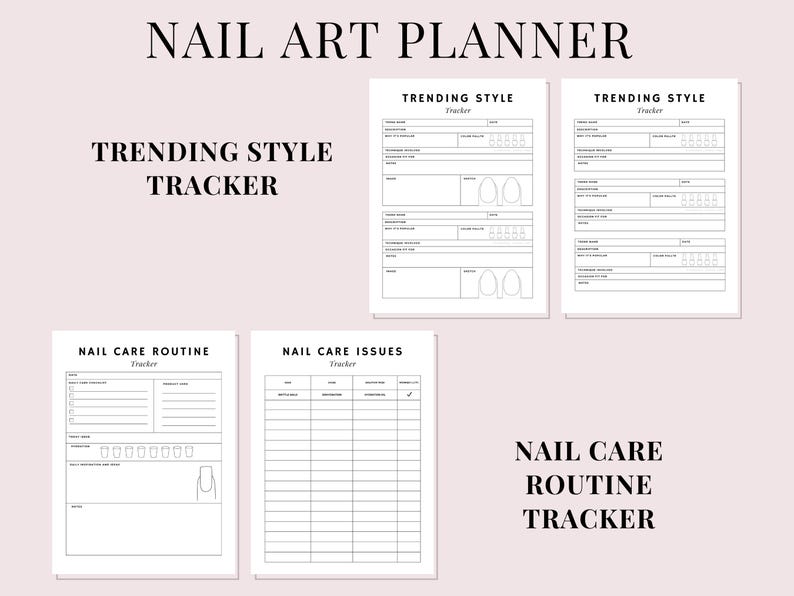 Nail Art Planner, Nail Care Planner, Nail Planner, Nail Art Idea, Nail ...