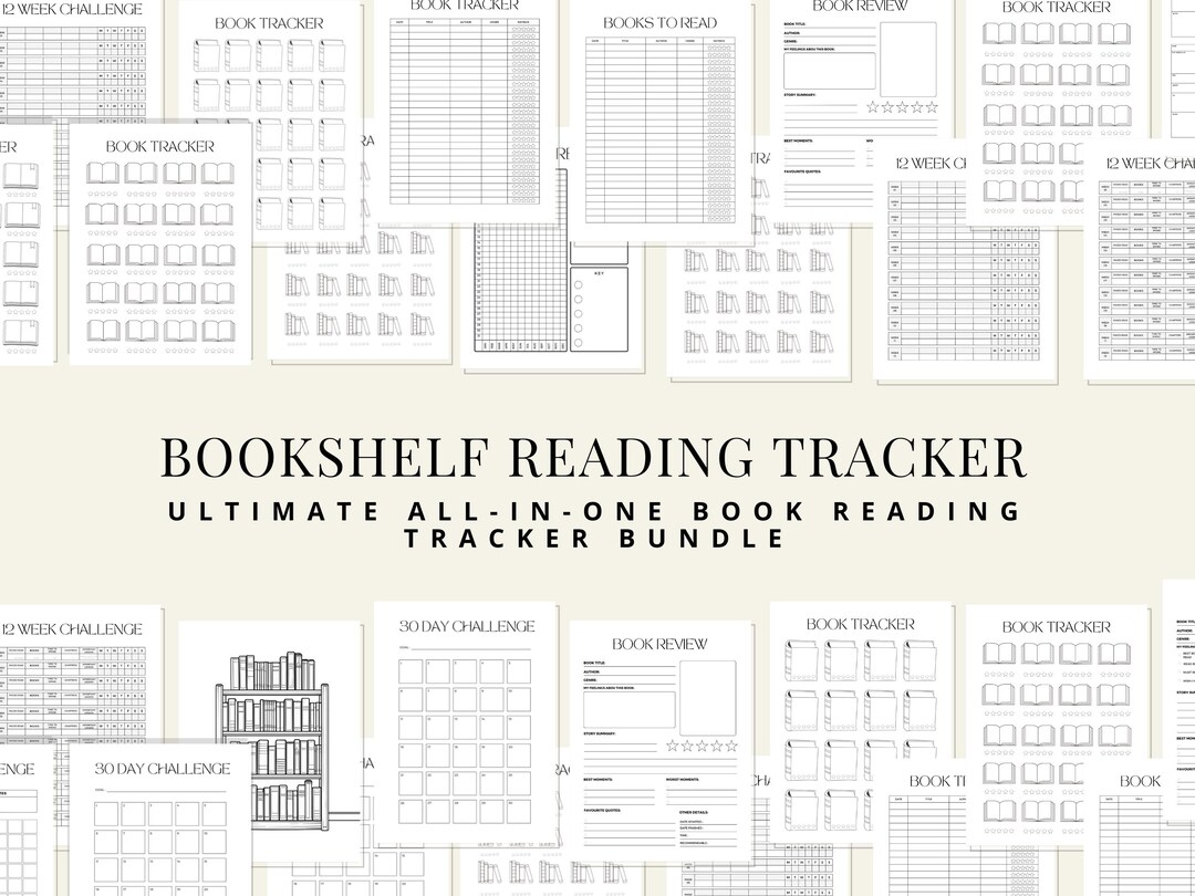 Bookshelf Reading Tracker, Reading Tracker, TBR Tracker, Digital ...