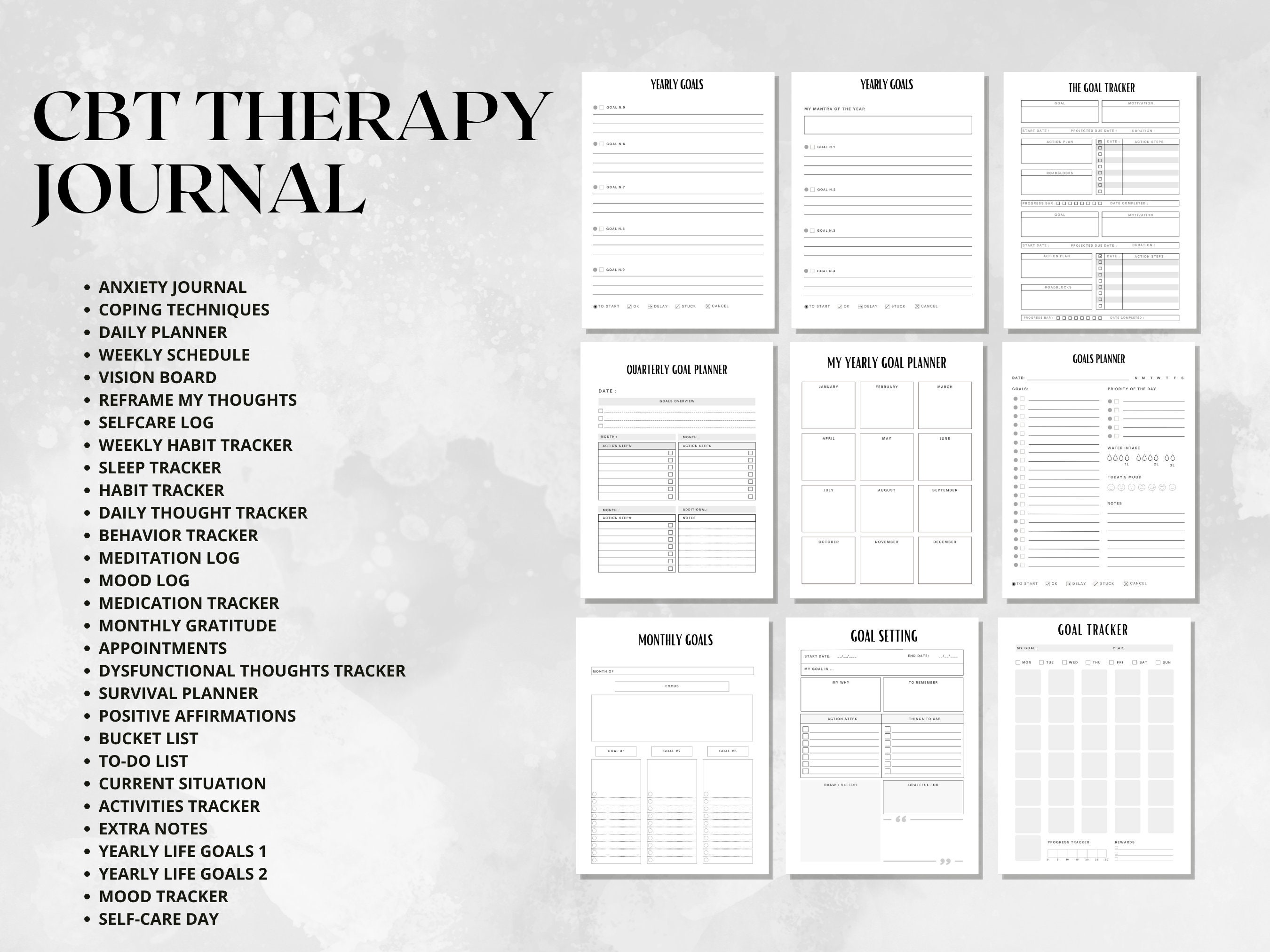 CBT Anxiety Journal Printable, CBT Activity Book, Therapy Worksheets ...