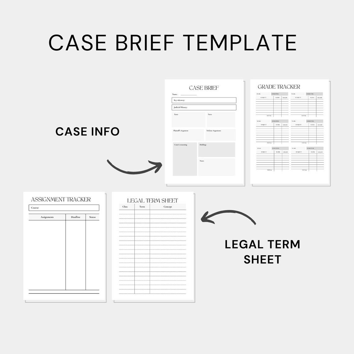 Case Brief Template for Law School | Legal Brief Organizer, Law School ...