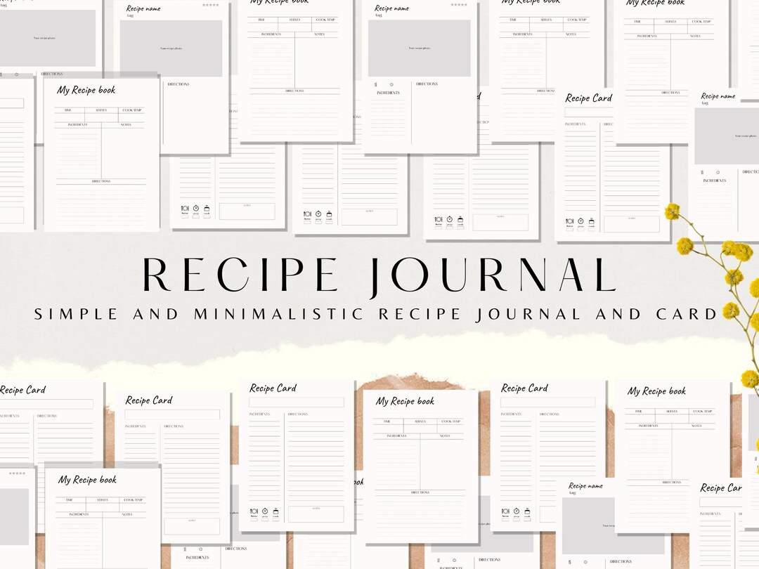 Digital Recipe Book, Recipe Journal, Blank Digital Recipe Book, Recipe ...