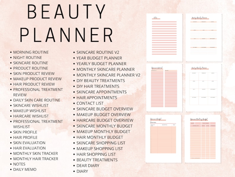 ULTIMATE Beauty Planner Bundle, Skincare Chart, Skincare Organizer ...