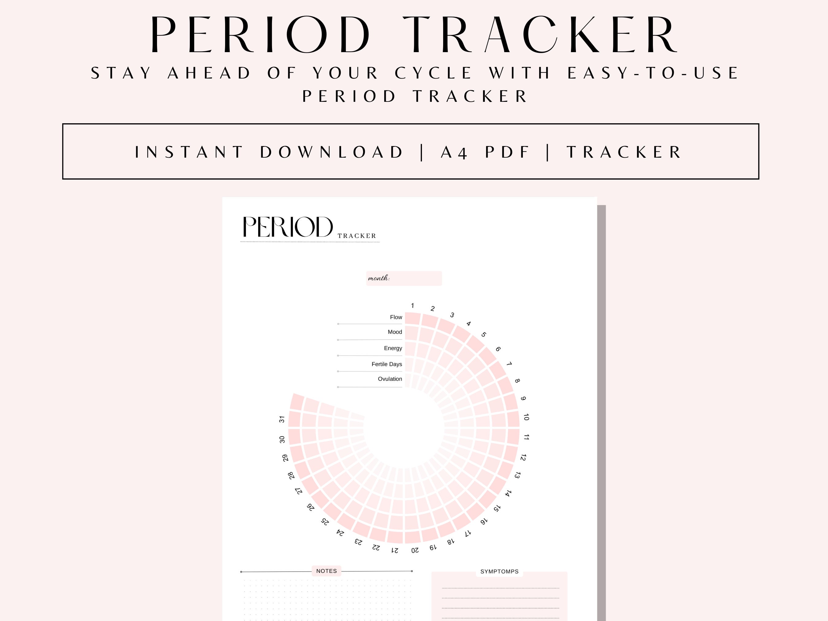 Period Tracker Printables, Ovulation Tracker, Fertility Planner, Period ...