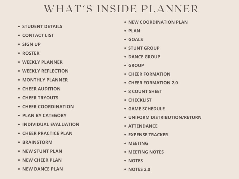 Cheer Coach Planner, Cheer Coach, Coaching Planner, Cheer Season ...