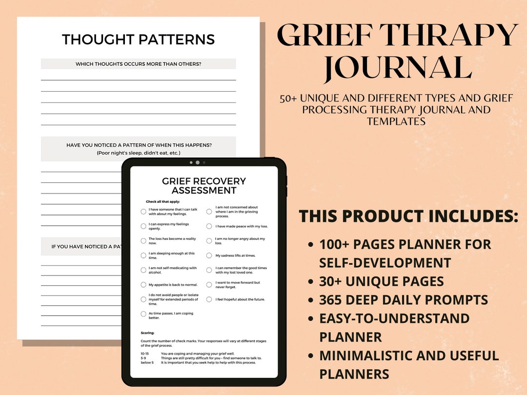 Grief Therapy Planner, Grief Planner, Grief Journal, Grief Promptly ...