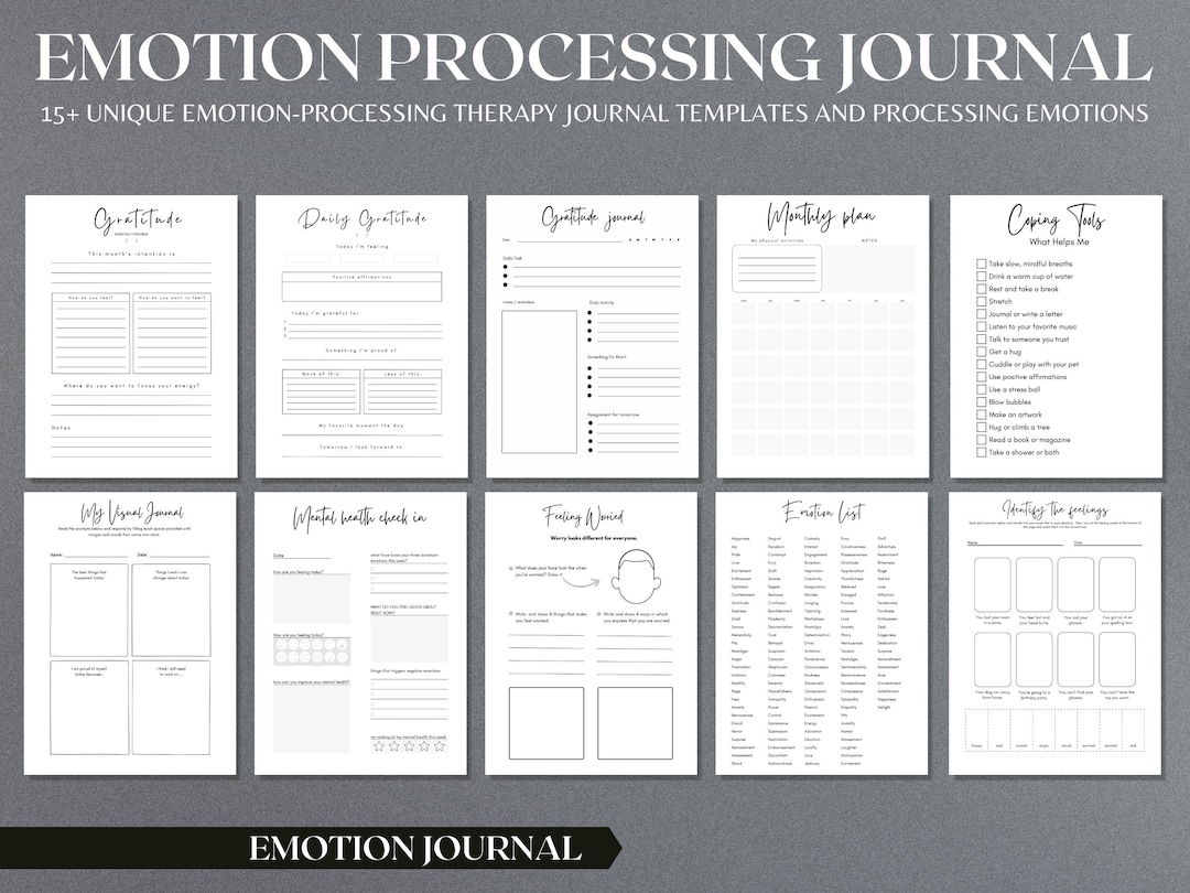 Emotion Processing Worksheets, Emotion List, Mental Health Printable ...