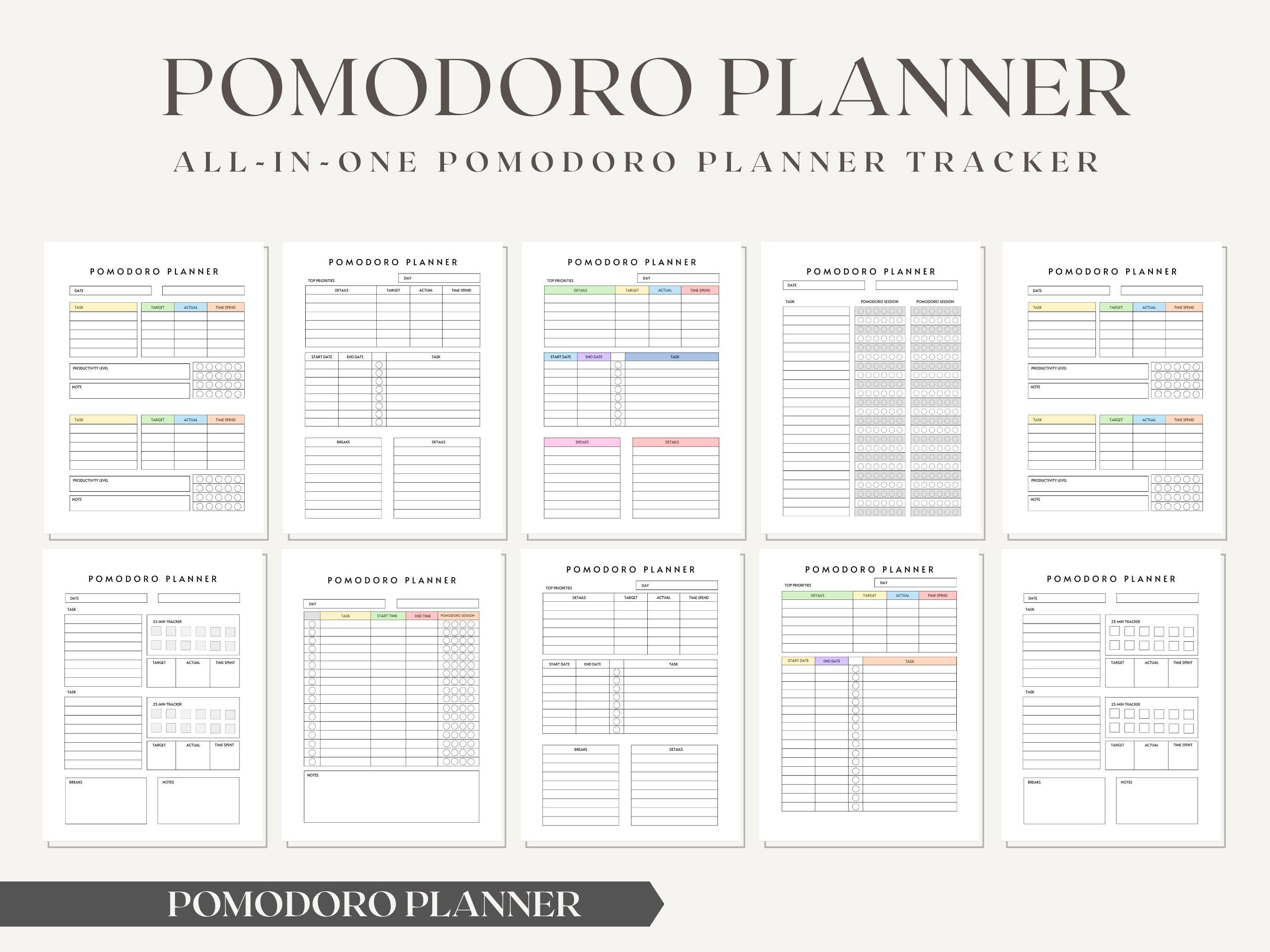 Pomodoro Planner, Pomodoro Timer, Pomodoro Tracker, Study Session ...