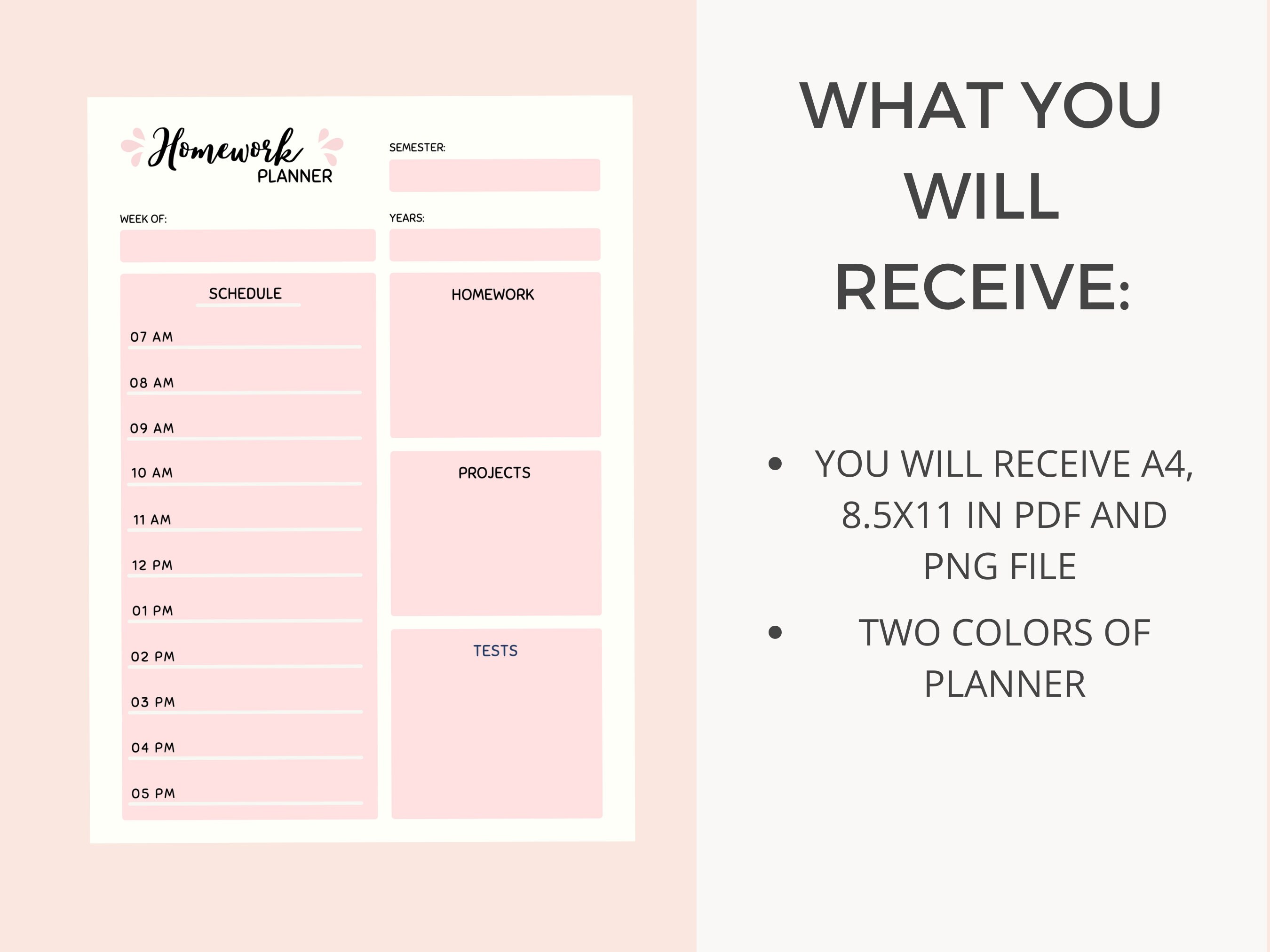 Homework Tracker, Homework Planner Printable, Assignment Planner ...