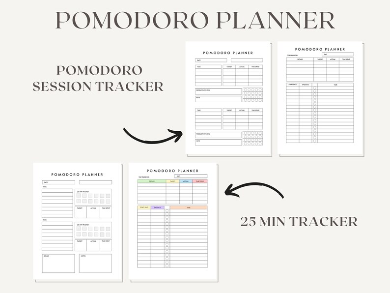 Pomodoro Planner, Pomodoro Timer, Pomodoro Tracker, Study Session ...