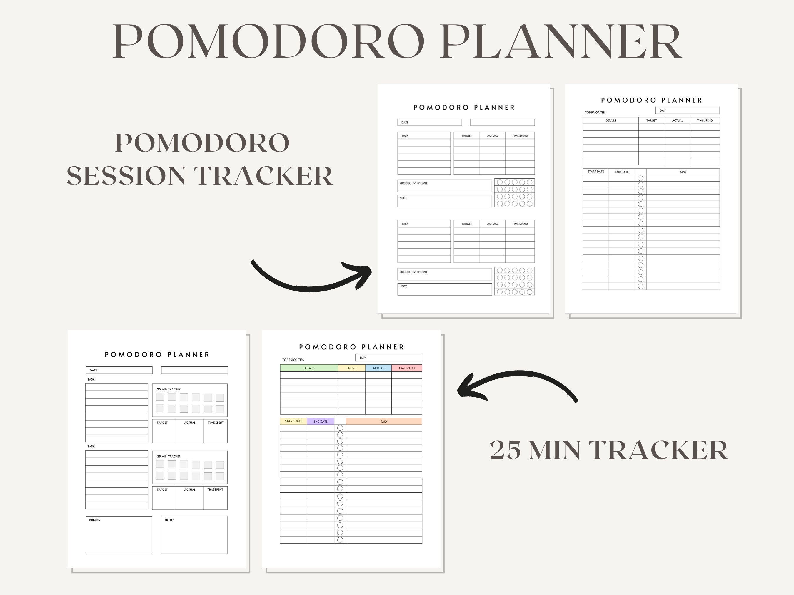 Pomodoro Planner, Pomodoro Timer, Pomodoro Tracker, Study Session ...