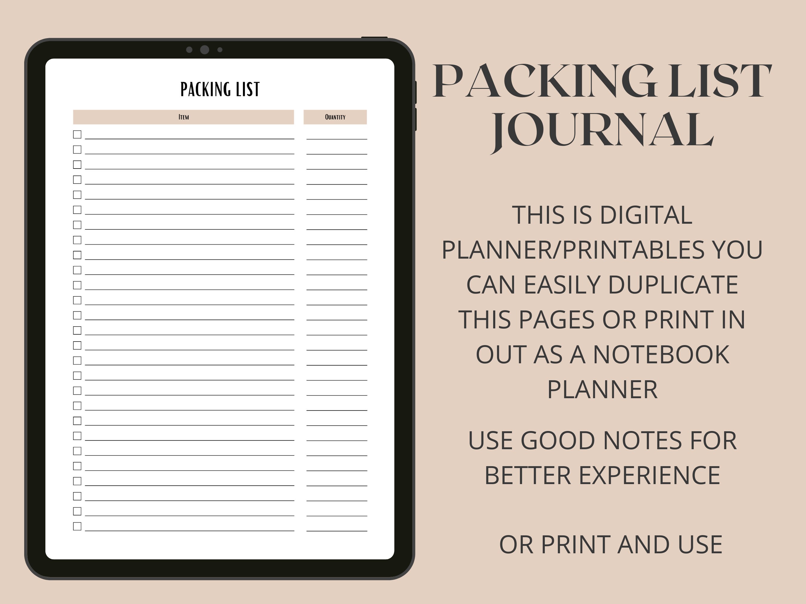 The Ultimate Packing List Printable Packing Checklist - Etsy Canada