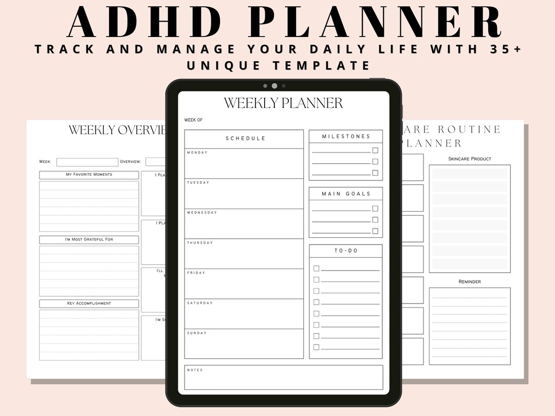 Adhd Planner, PDF Adhd Planner, Adhd T0-do List, Adhd Adult Planner ...