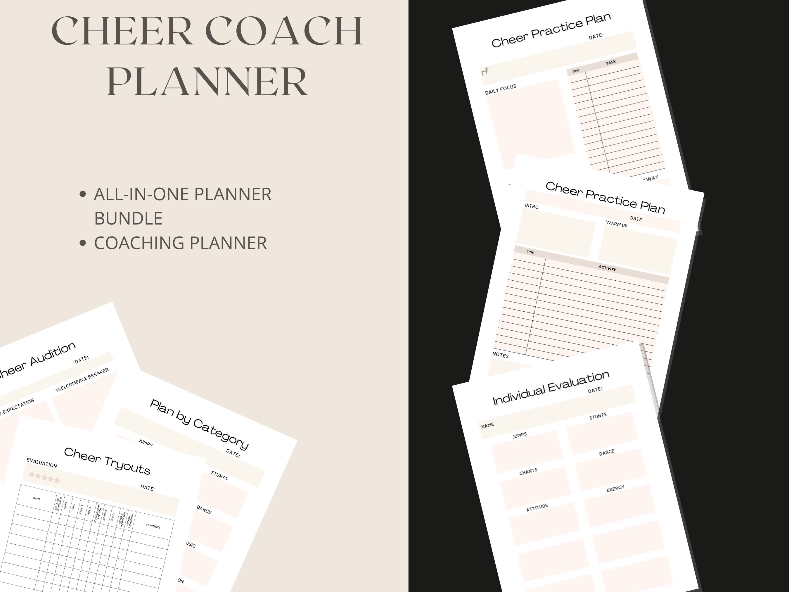 Cheer Coach Planner, Cheer Coach, Coaching Planner, Cheer Season ...
