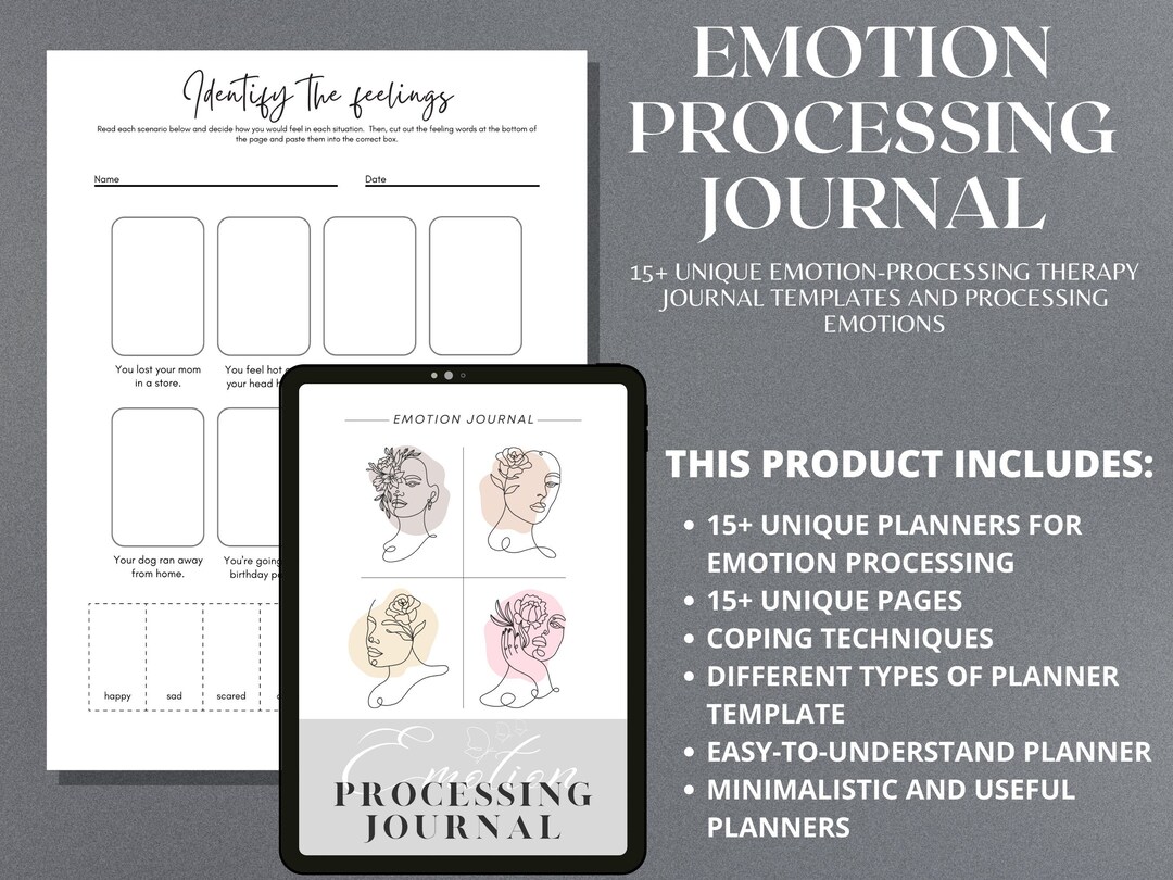 Emotion Processing Worksheets, Emotion List, Mental Health Printable ...