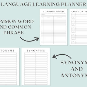 Language Learning Planner and Notebook, Language Learner, Language ...