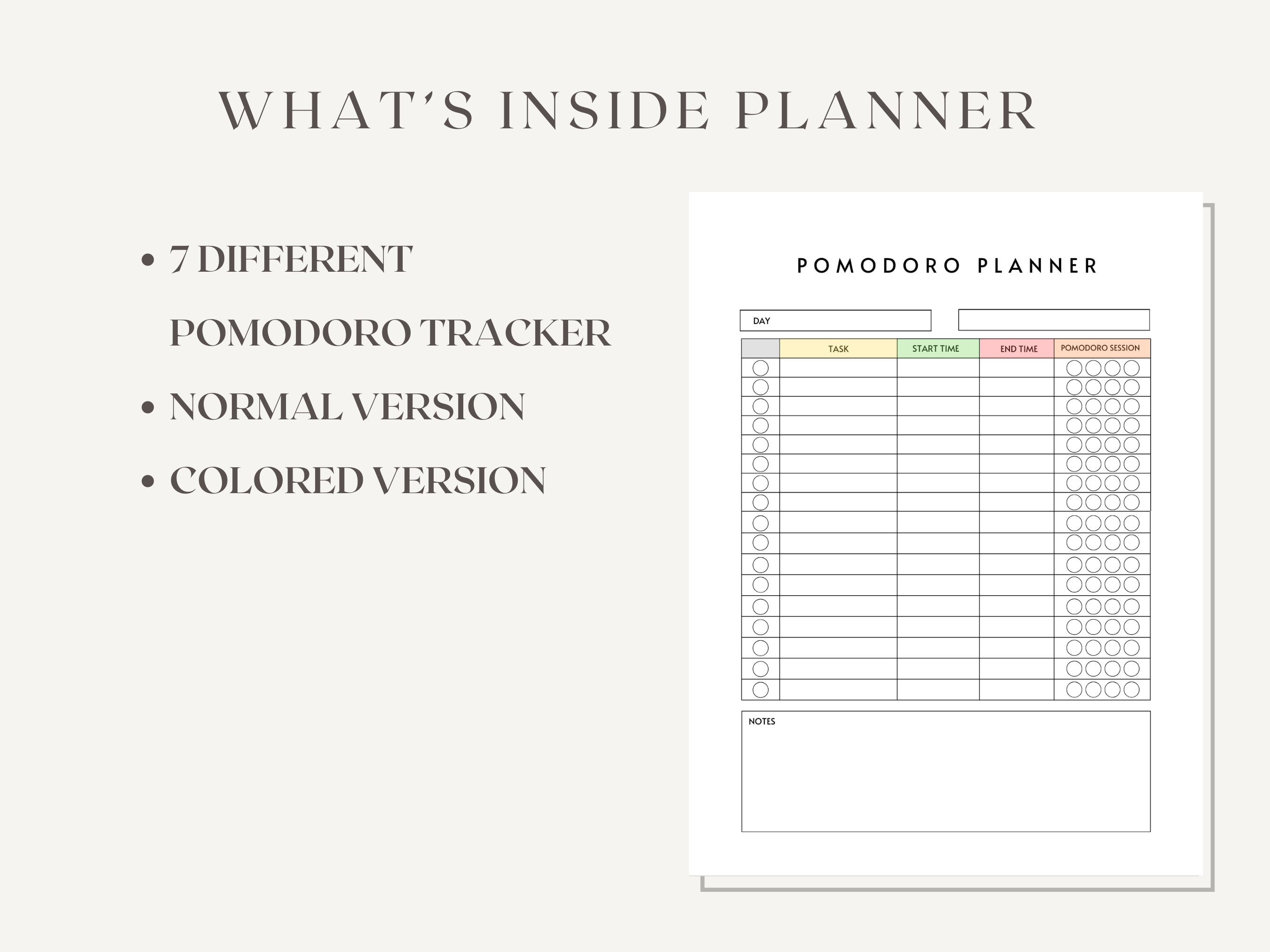 Pomodoro Planner, Daily Time Blocking, Time Management Tool, Time ...
