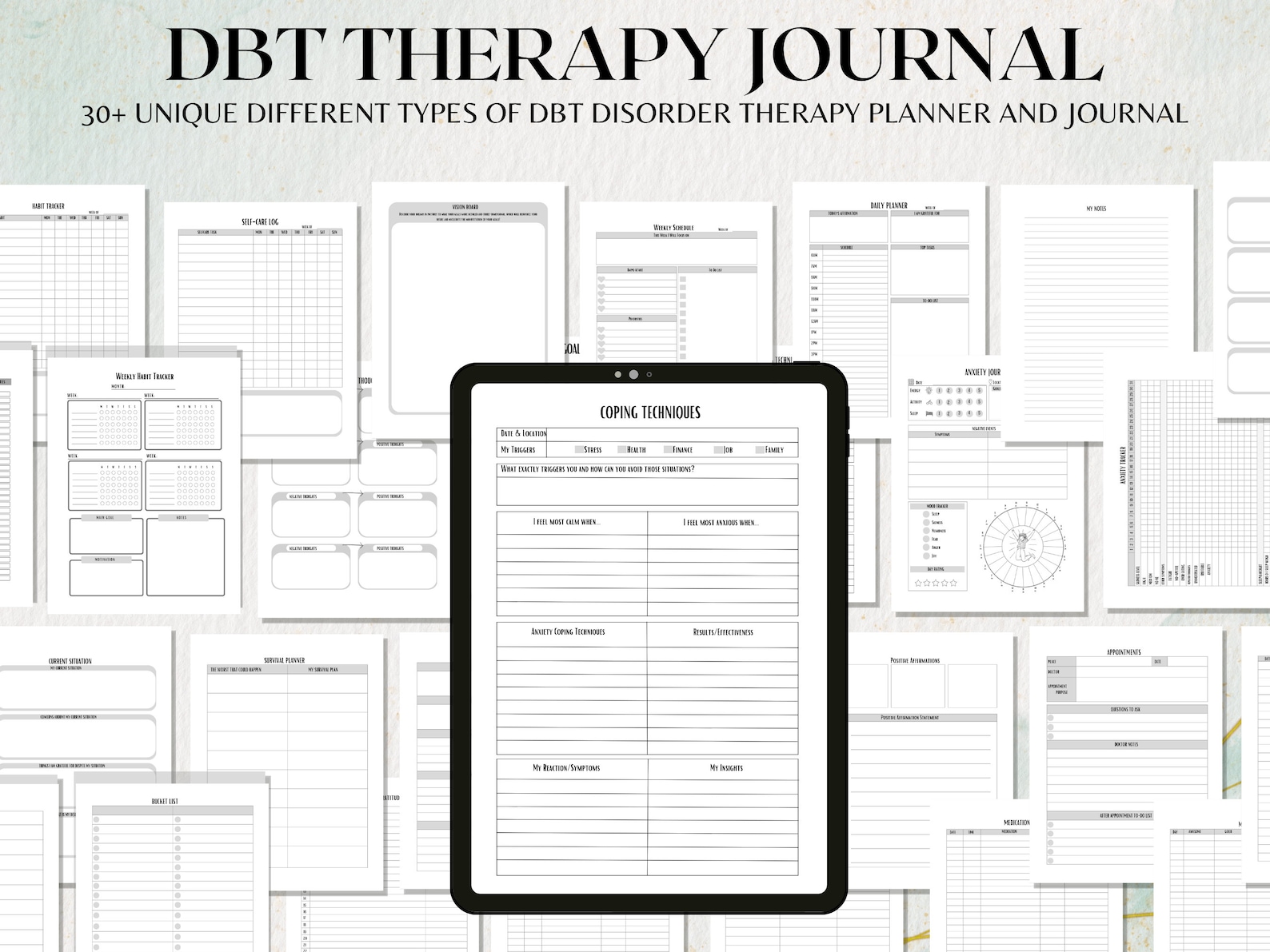 DBT Workbook, DBT Therapy Journal, DBT Skills, Therapy Worksheet ...