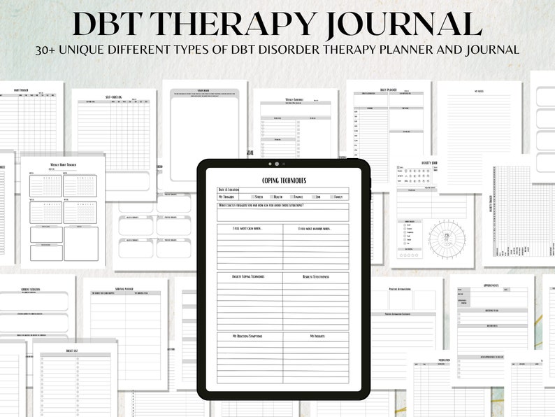 DBT Workbook, DBT Therapy Journal, DBT Skills, Therapy Worksheet ...