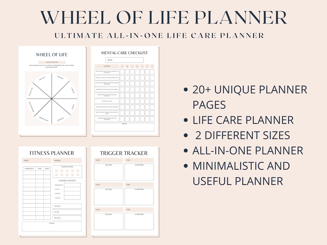 Wheel of Life Planner Printable, Daily Wheel of Life, Life Balance ...