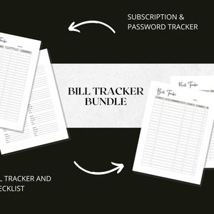 Bill Tracker BUNDLE | Bill Payment Tracker, Monthly Bill Tracker ...