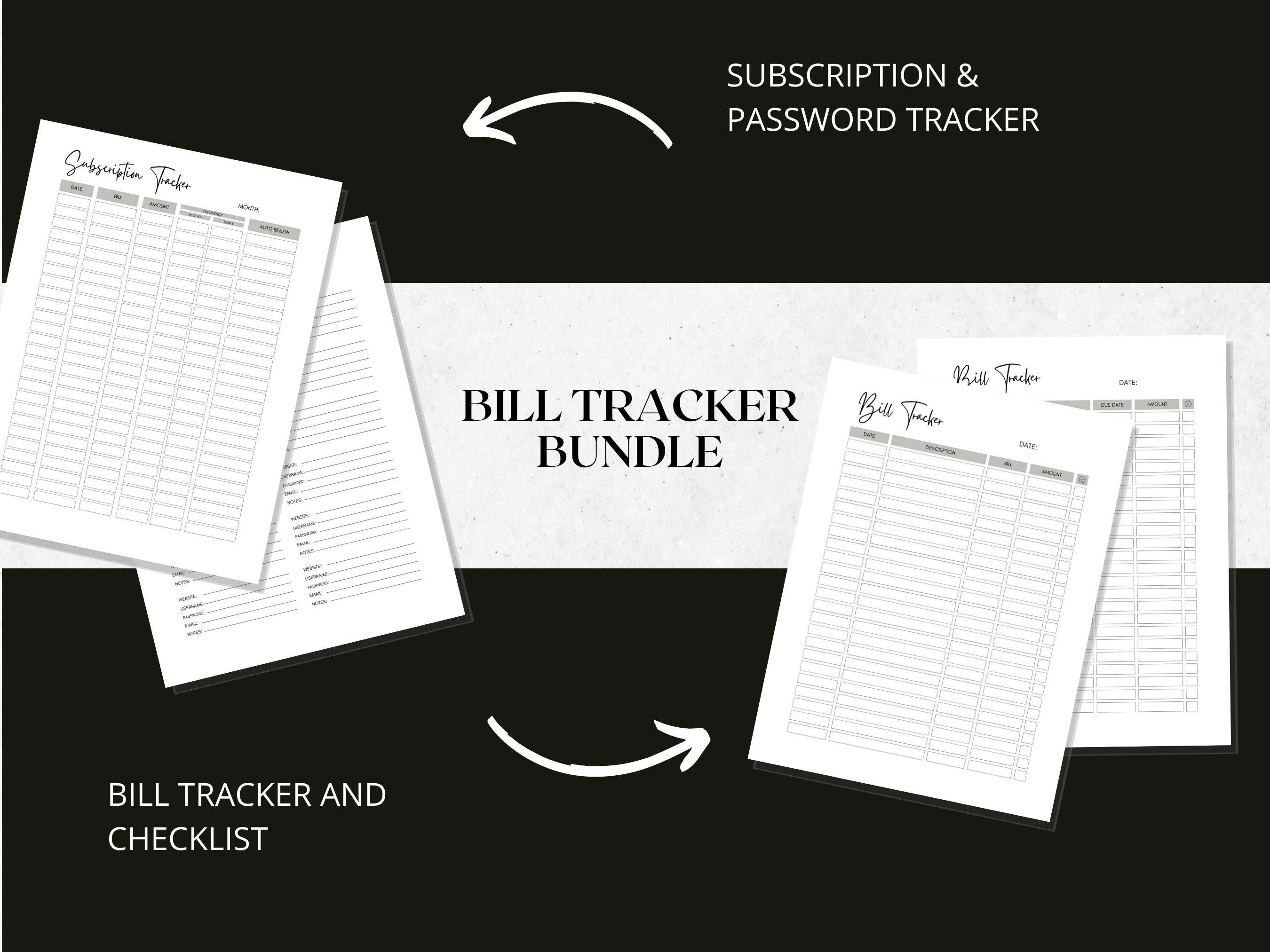 Bill Tracker BUNDLE | Bill Payment Tracker, Monthly Bill Tracker ...